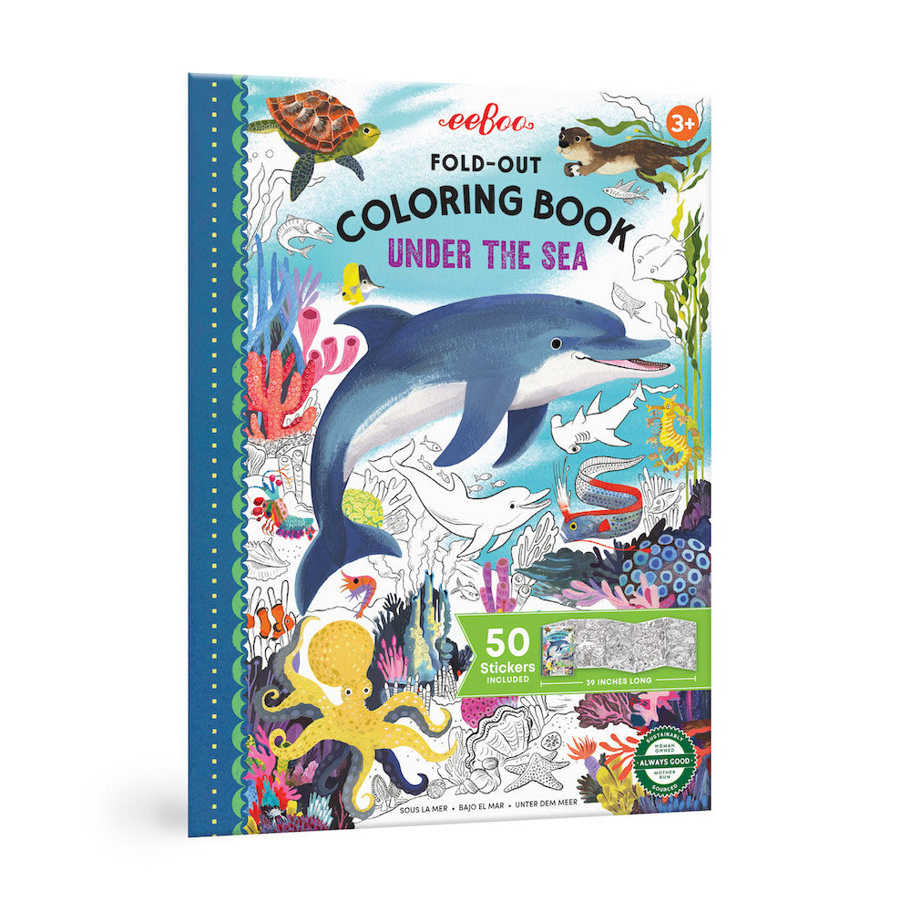 Under the Sea Fold-Out Coloring Book with Stickers – Sticker Planet