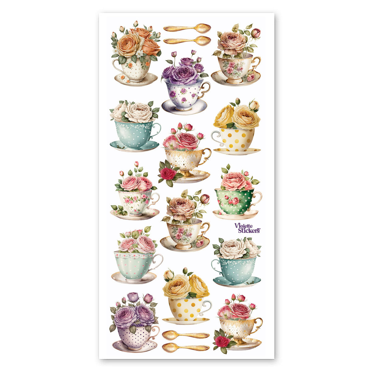 Rosey Teatime Stickers – Sticker Planet