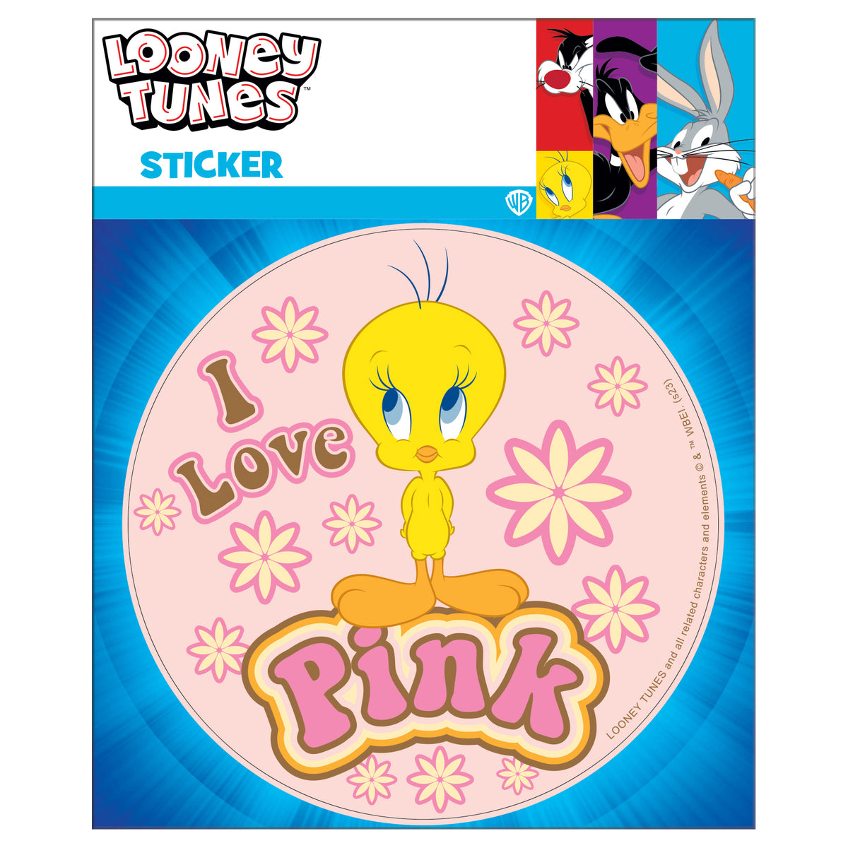 Looney Tunes I Love Pink Sticker – Sticker Planet