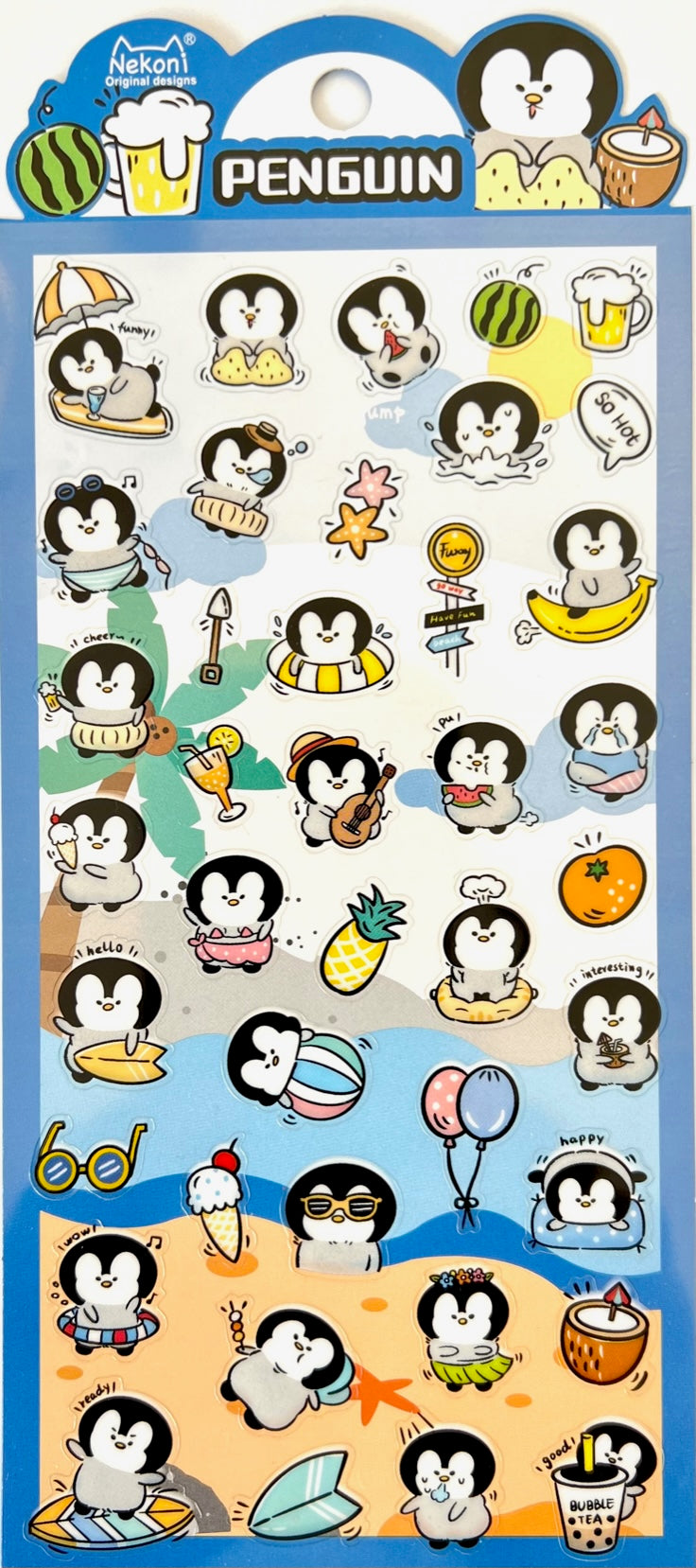 Penguin Beach Party Stickers – Sticker Planet