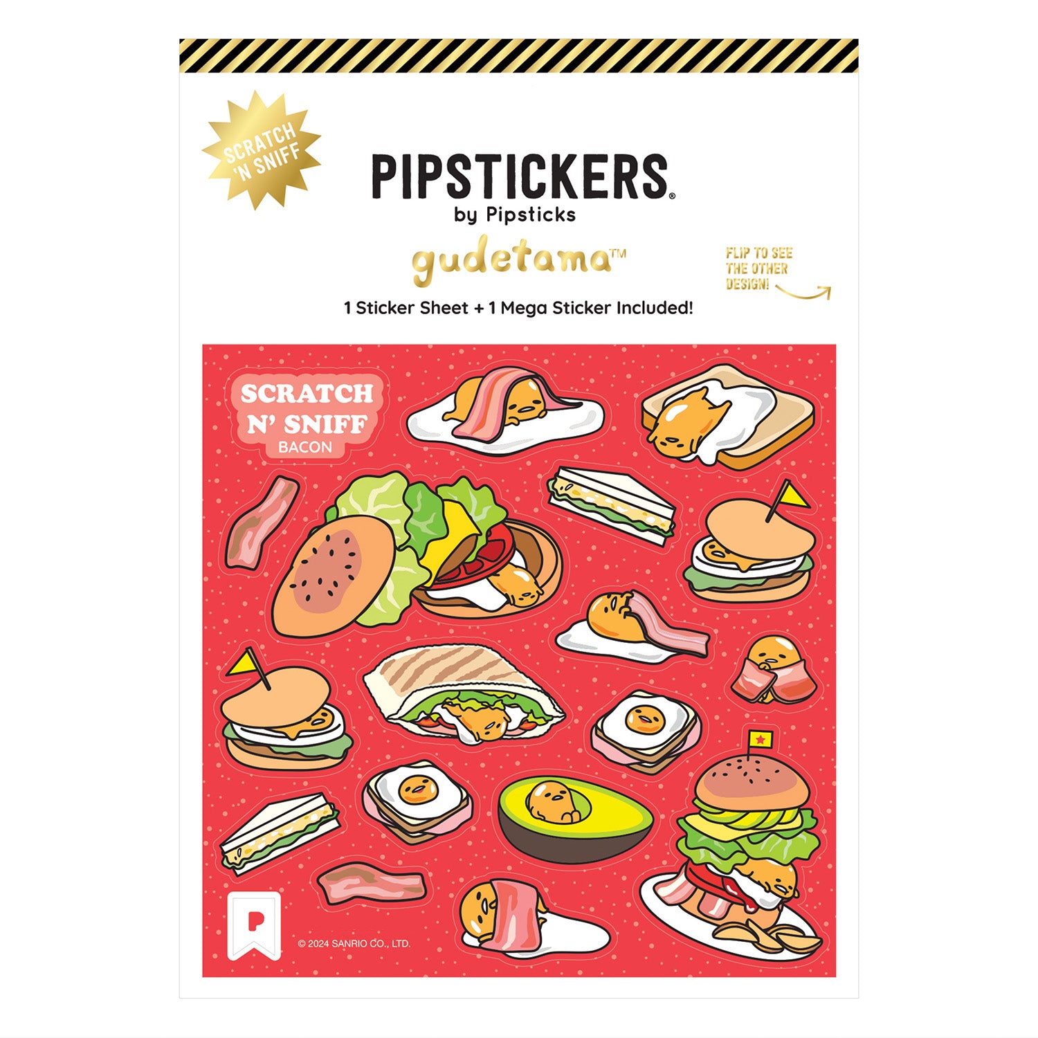 Gudetama Bacon Me Hungry Scratch 'n Sniff Stickers – Sticker Planet