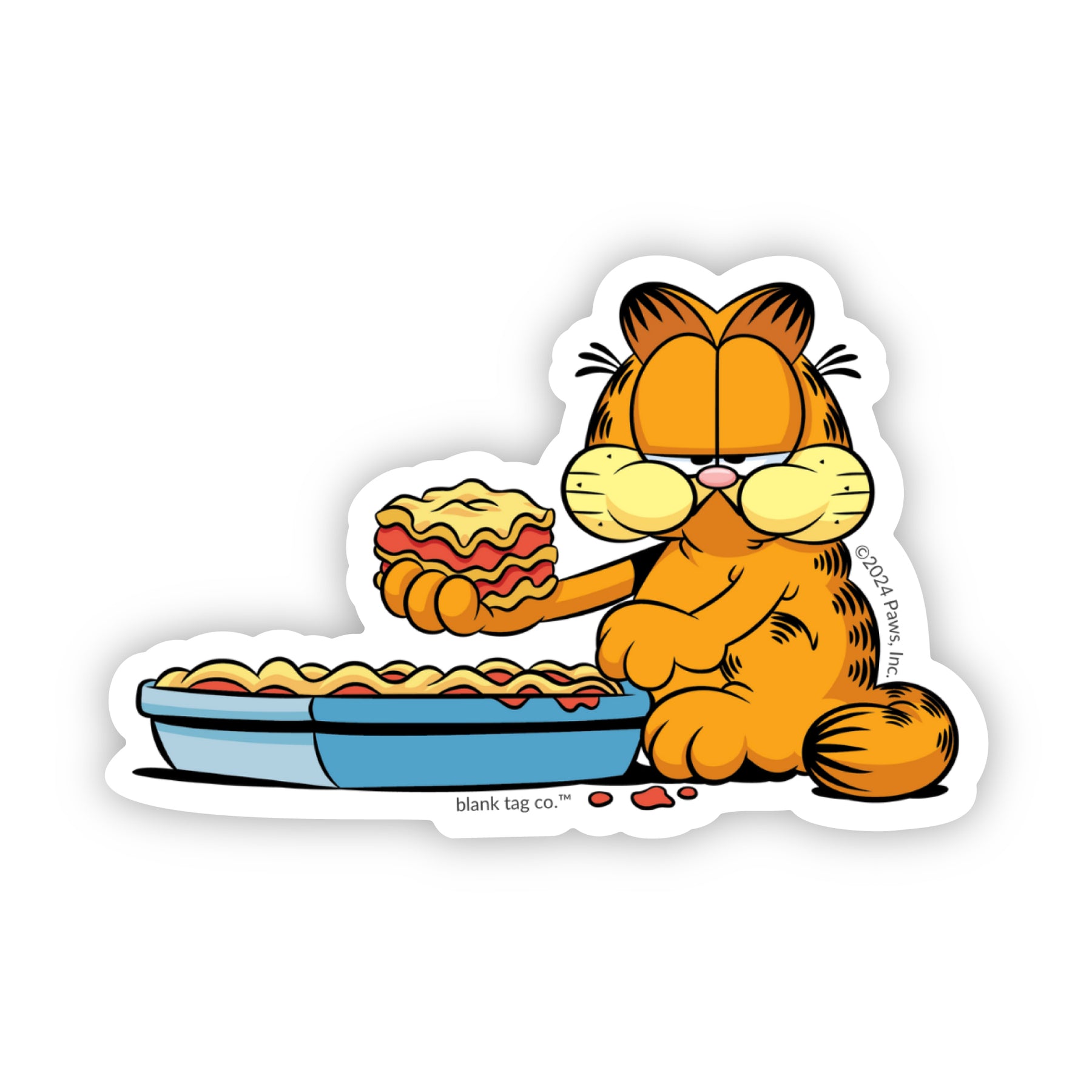 The Garfield Eating Lasagna Vinyl Sticker Decal – Sticker Planet