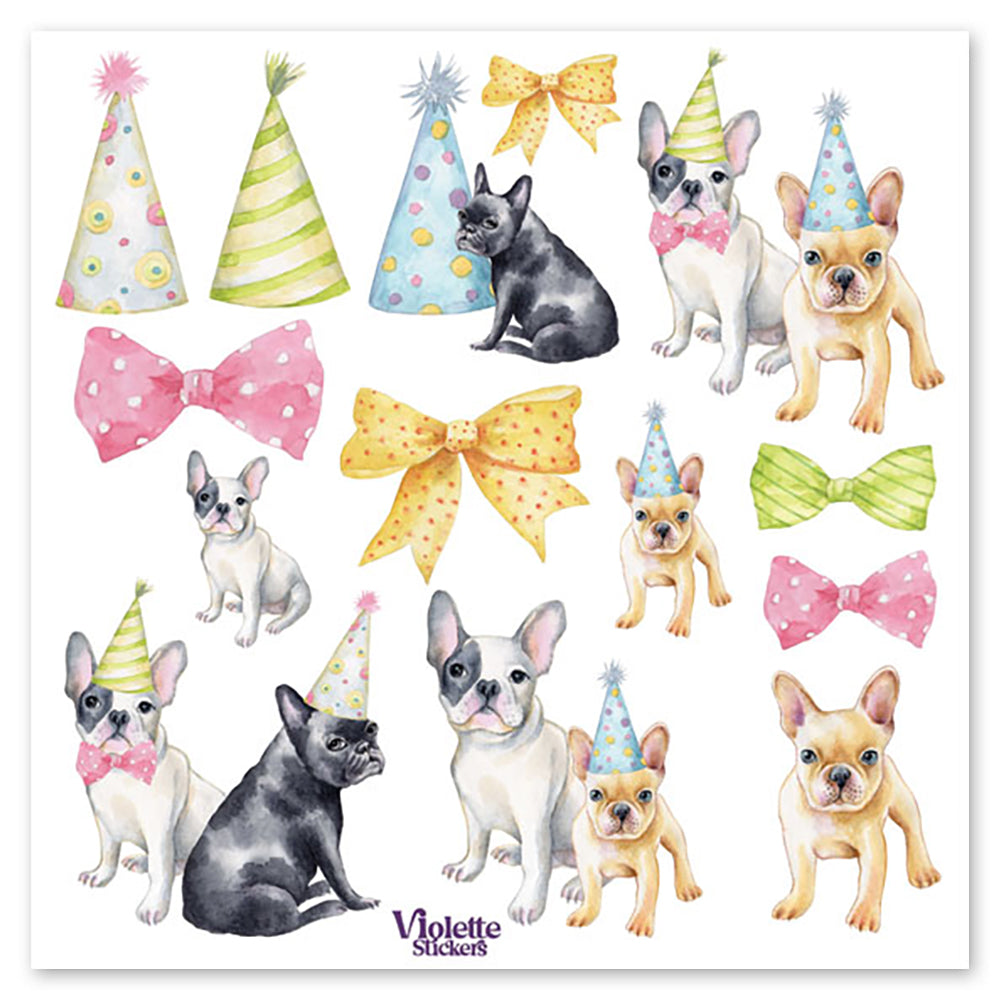 Bulldog Party Stickers – Sticker Planet