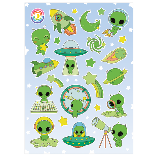 Martian Mischief Hologram Sticker Sheet – Sticker Planet
