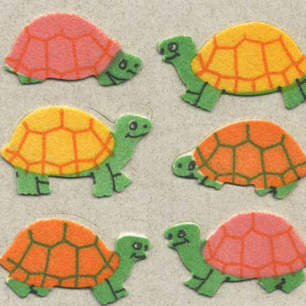 Multicolor Tortoises Fuzzy Stickers – Sticker Planet
