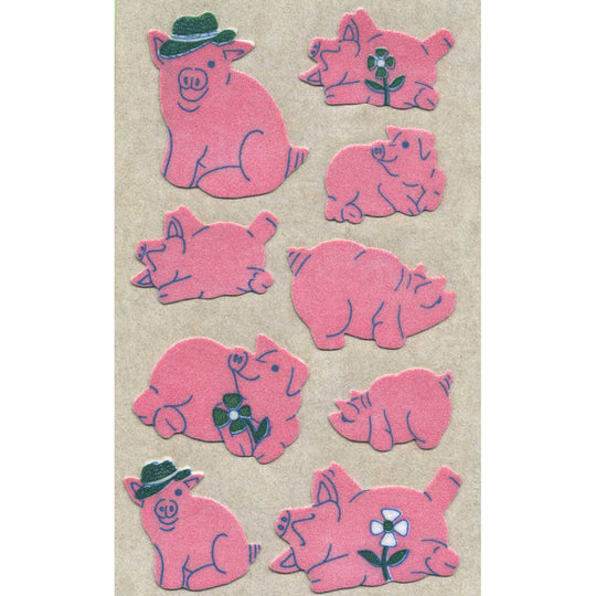 Pigs Fuzzy Stickers, Large – Sticker Planet