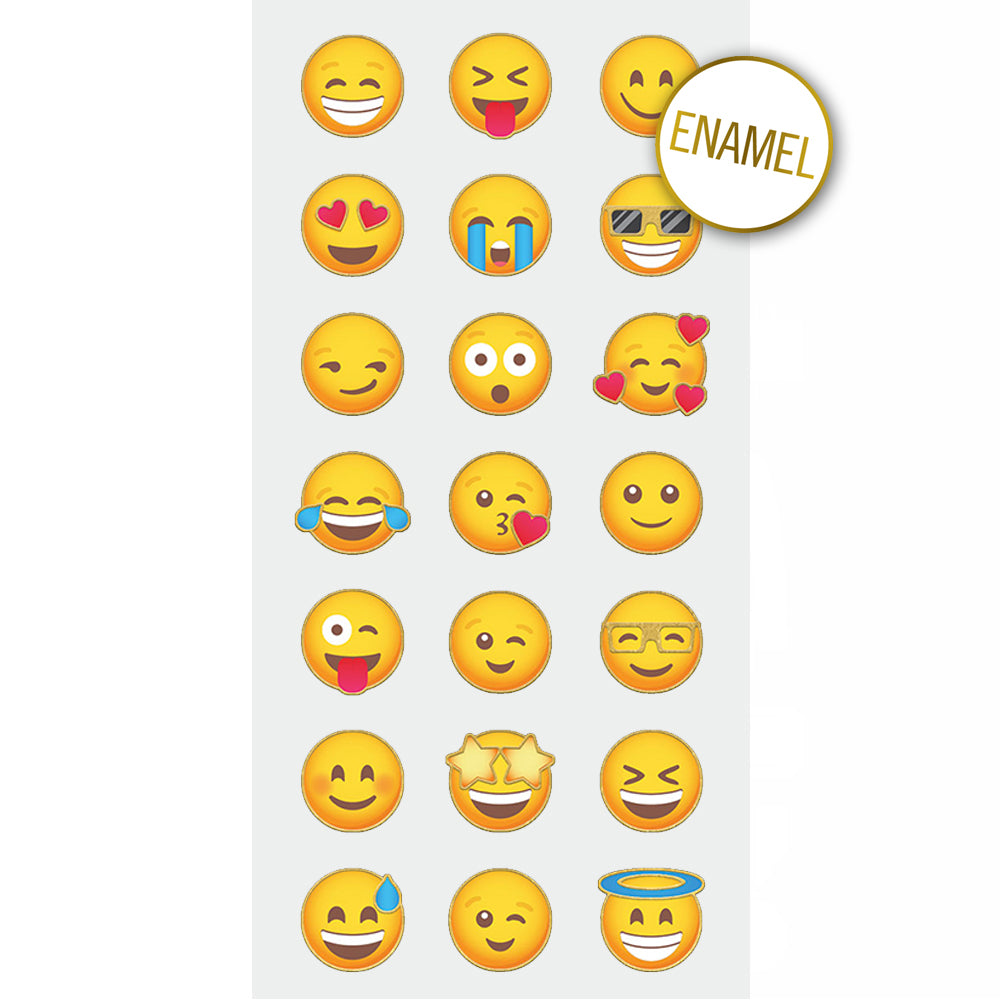 Emojis Faux Enamel Stickers – Sticker Planet