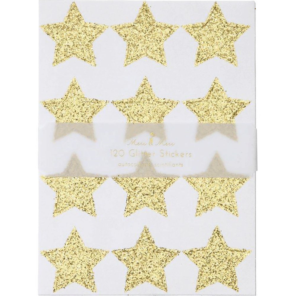 Glitter Gold Star Sticker Pack – Sticker Planet