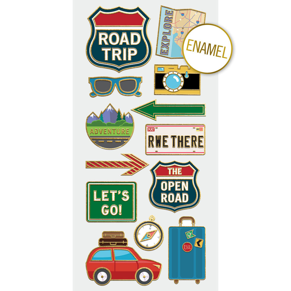 Road Trip Faux Enamel Stickers – Sticker Planet