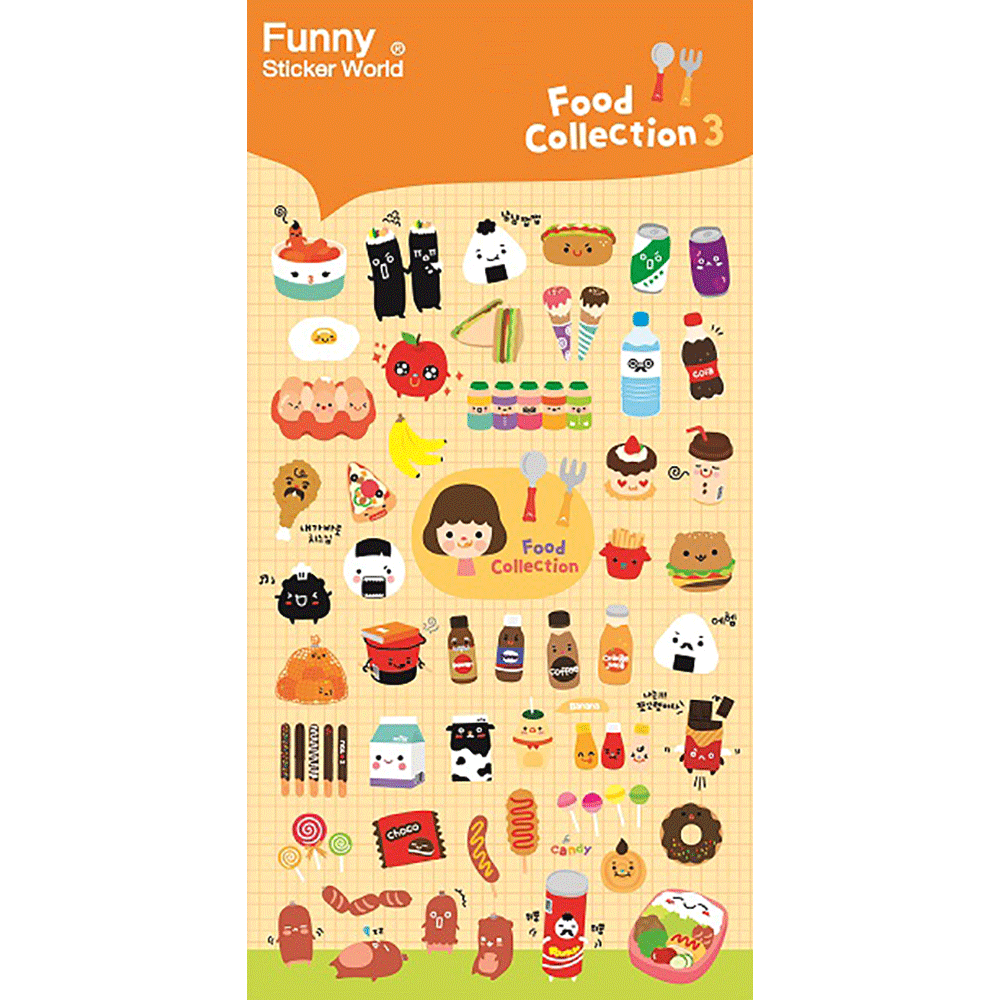 Food Collection 3 Gel Stickers – Sticker Planet