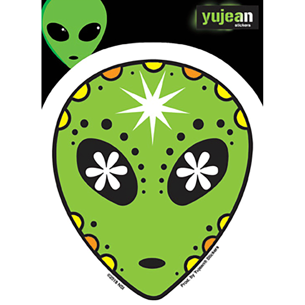 Alien Sugar Skull Vinyl Sticker Decal – Sticker Planet