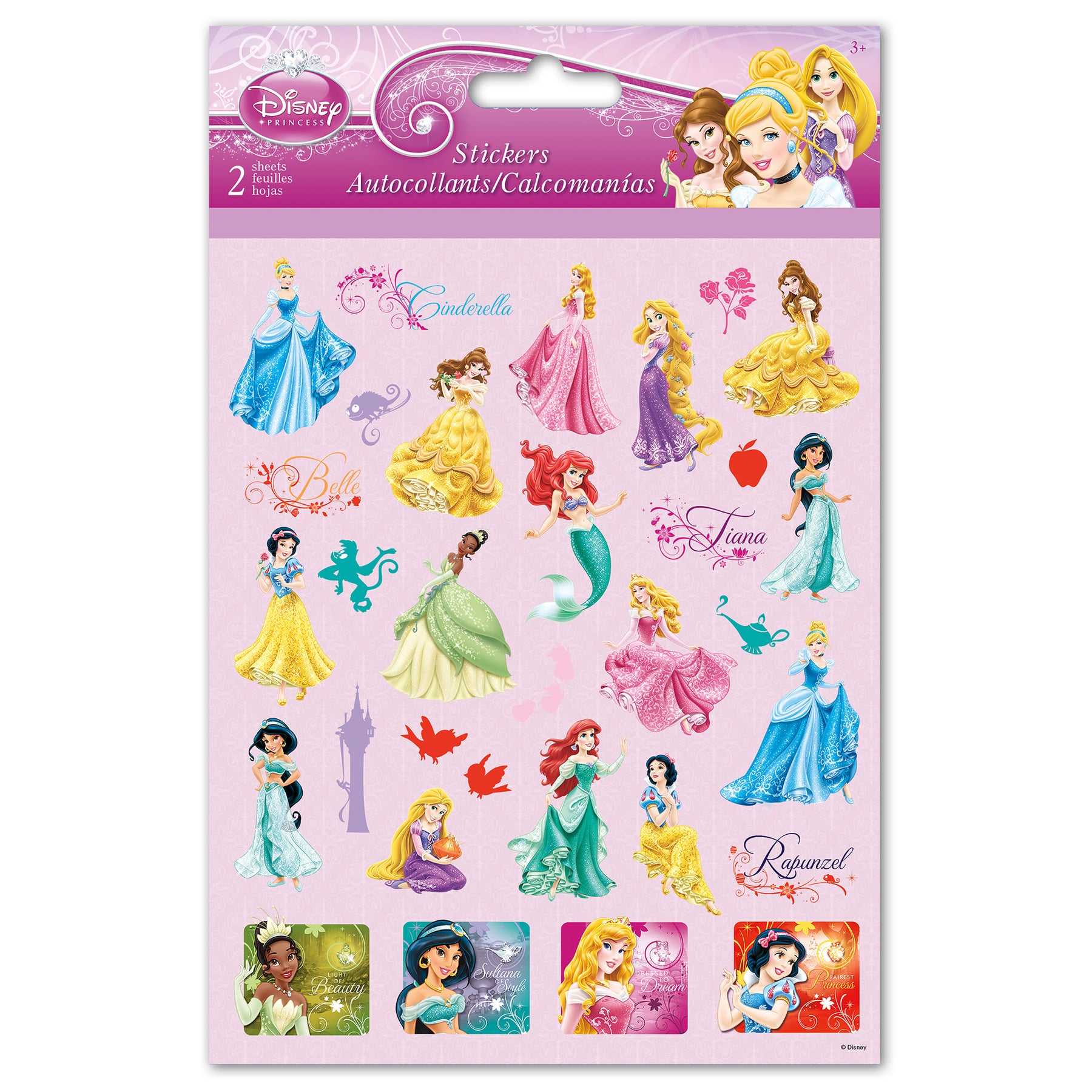 Disney Princess Stickers (2 Sheets) – Sticker Planet