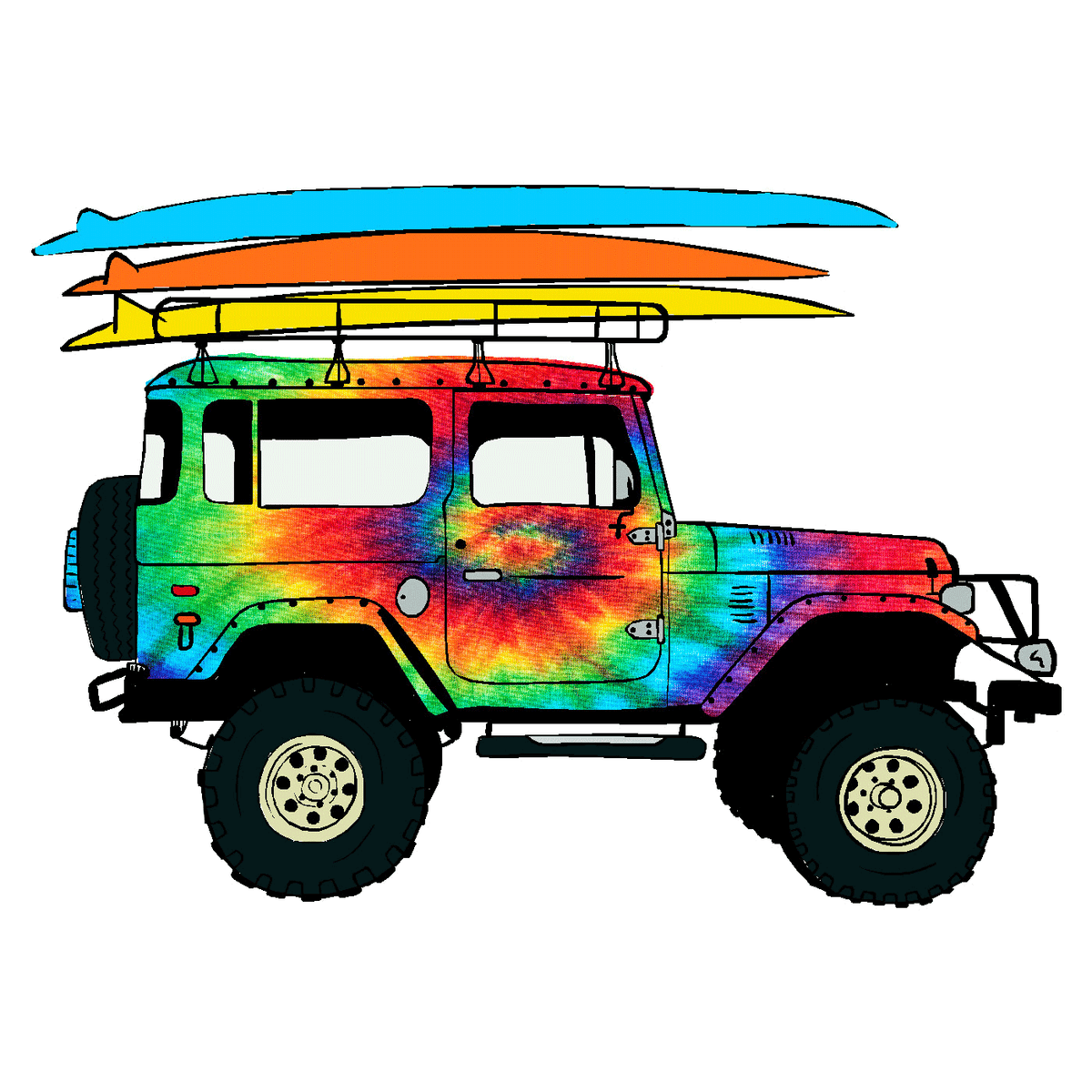 Rainbow Jeep Vinyl Sticker Decal – Sticker Planet