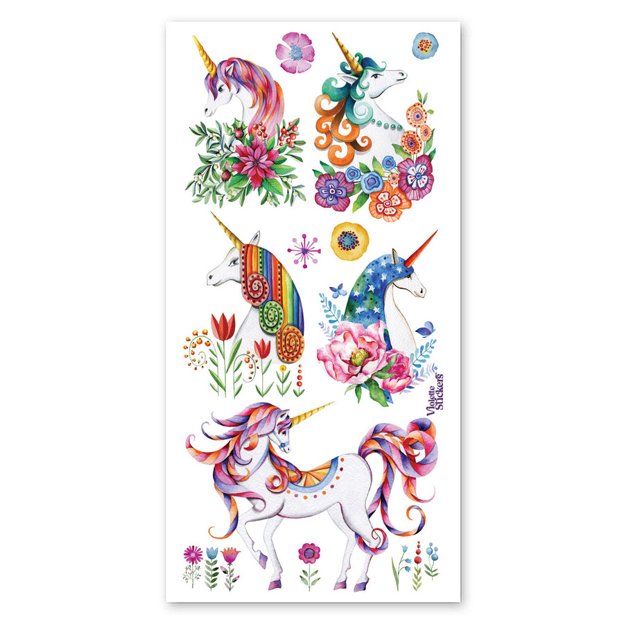 Fantasy Stickers, Blue Unicorns & Gnomes | Sticker Planet