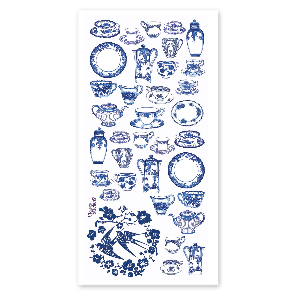 Blue China Stickers – Sticker Planet