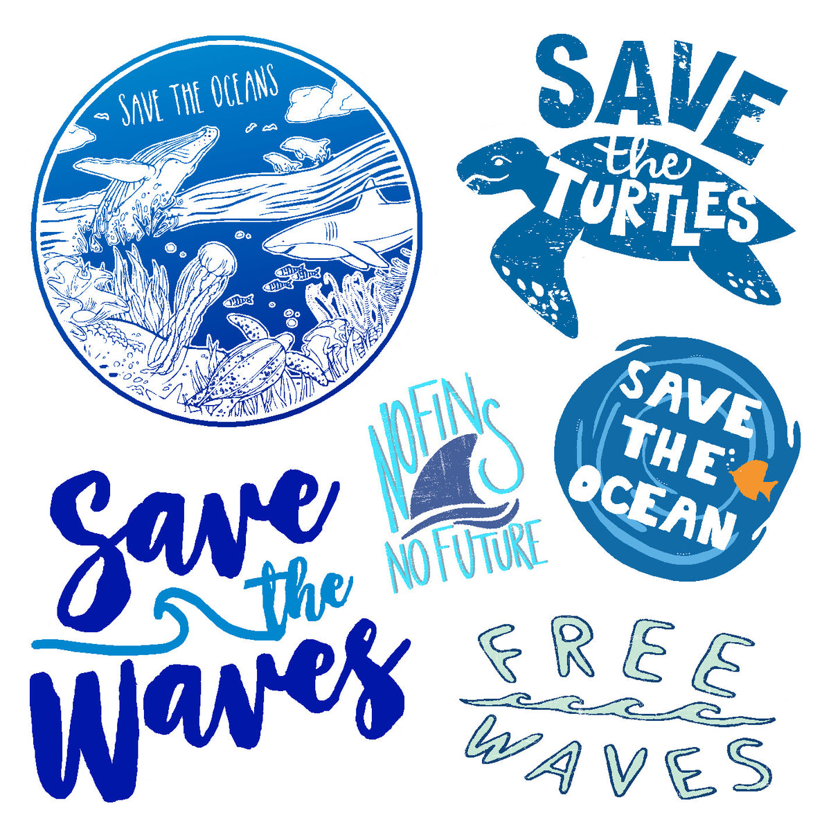 Save the Oceans Vinyl Sticker Decal Set – Sticker Planet