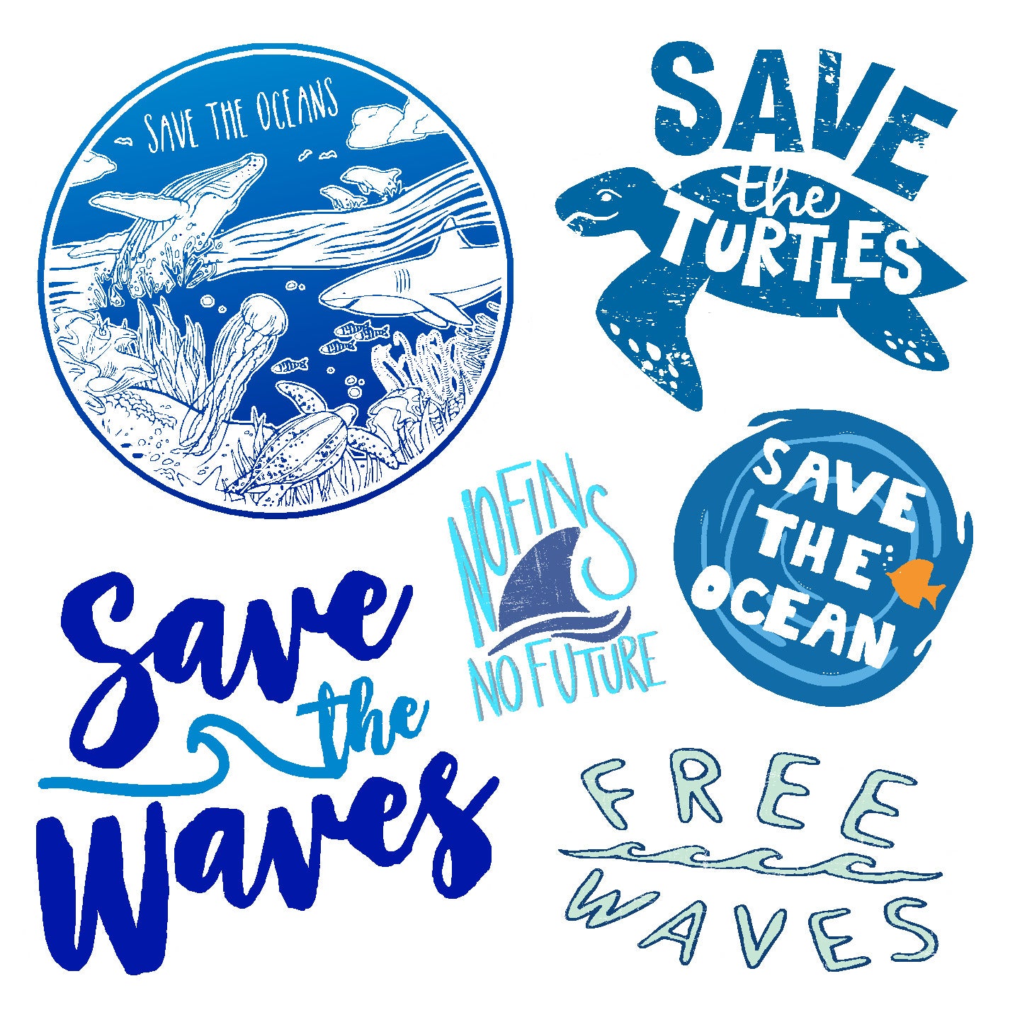 Save the Oceans Vinyl Sticker Decal Set – Sticker Planet