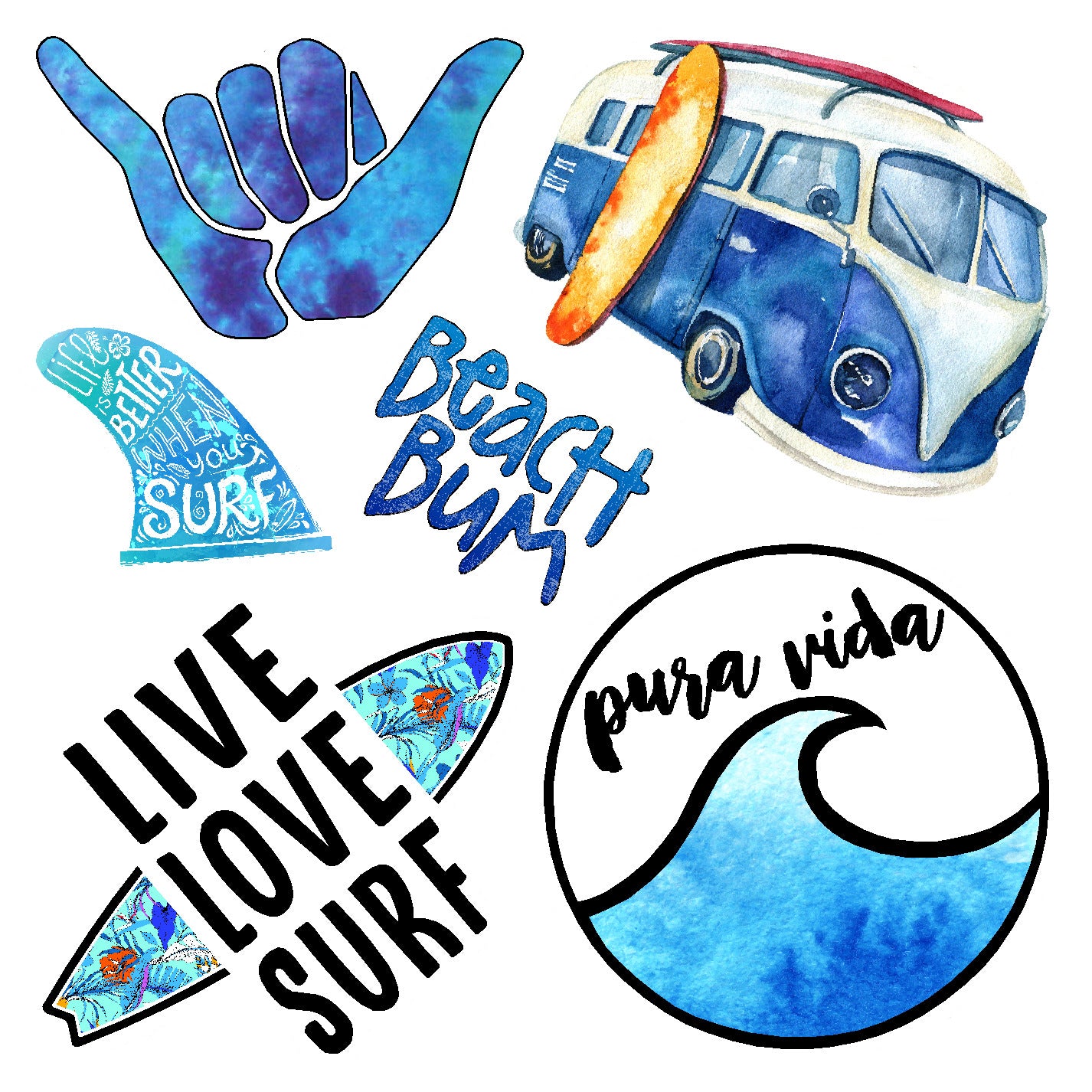 Beach Bum Vinyl Sticker Decal Set – Sticker Planet
