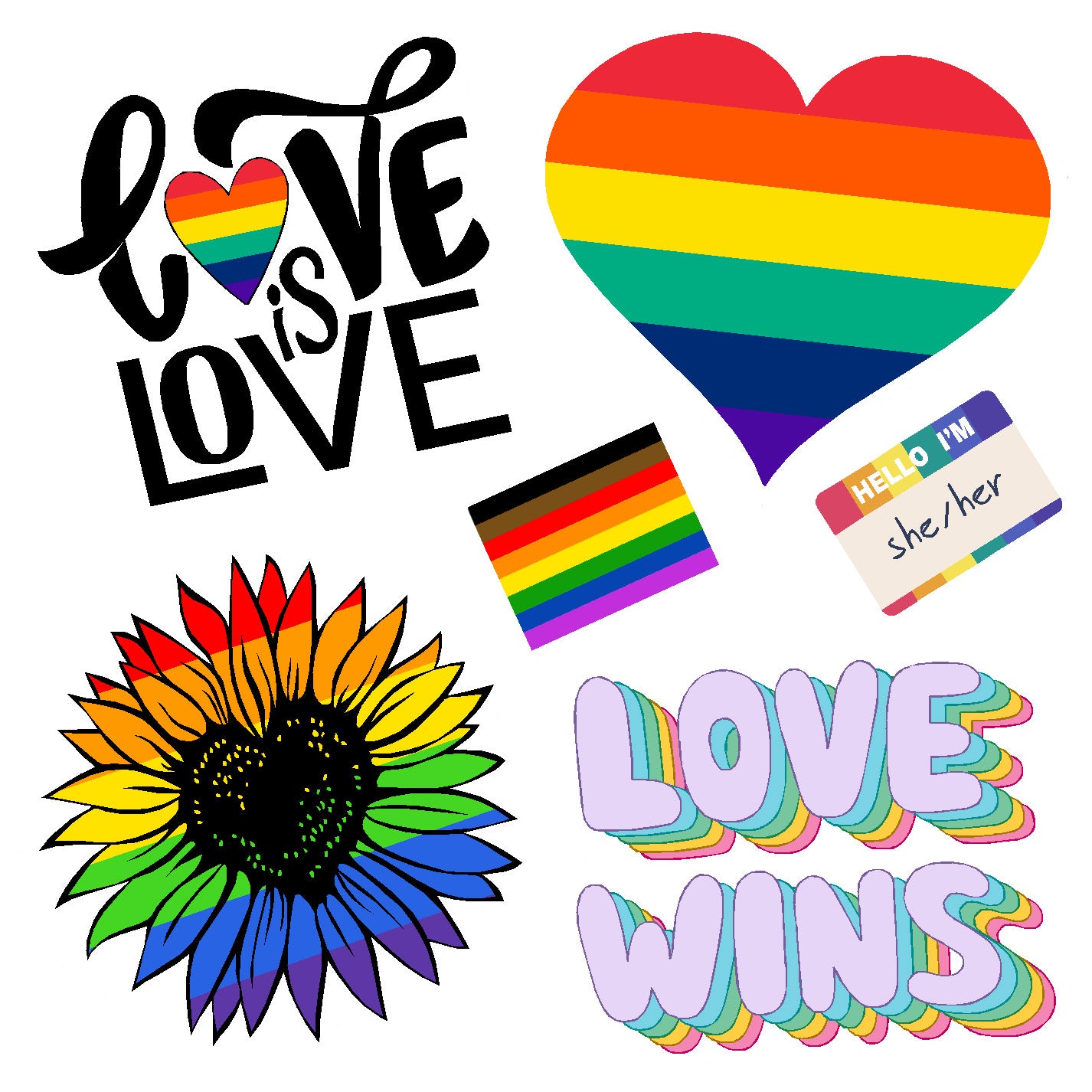 LGTBQ+ Pride Stickers & Rainbow Tattoos | Sticker Planet