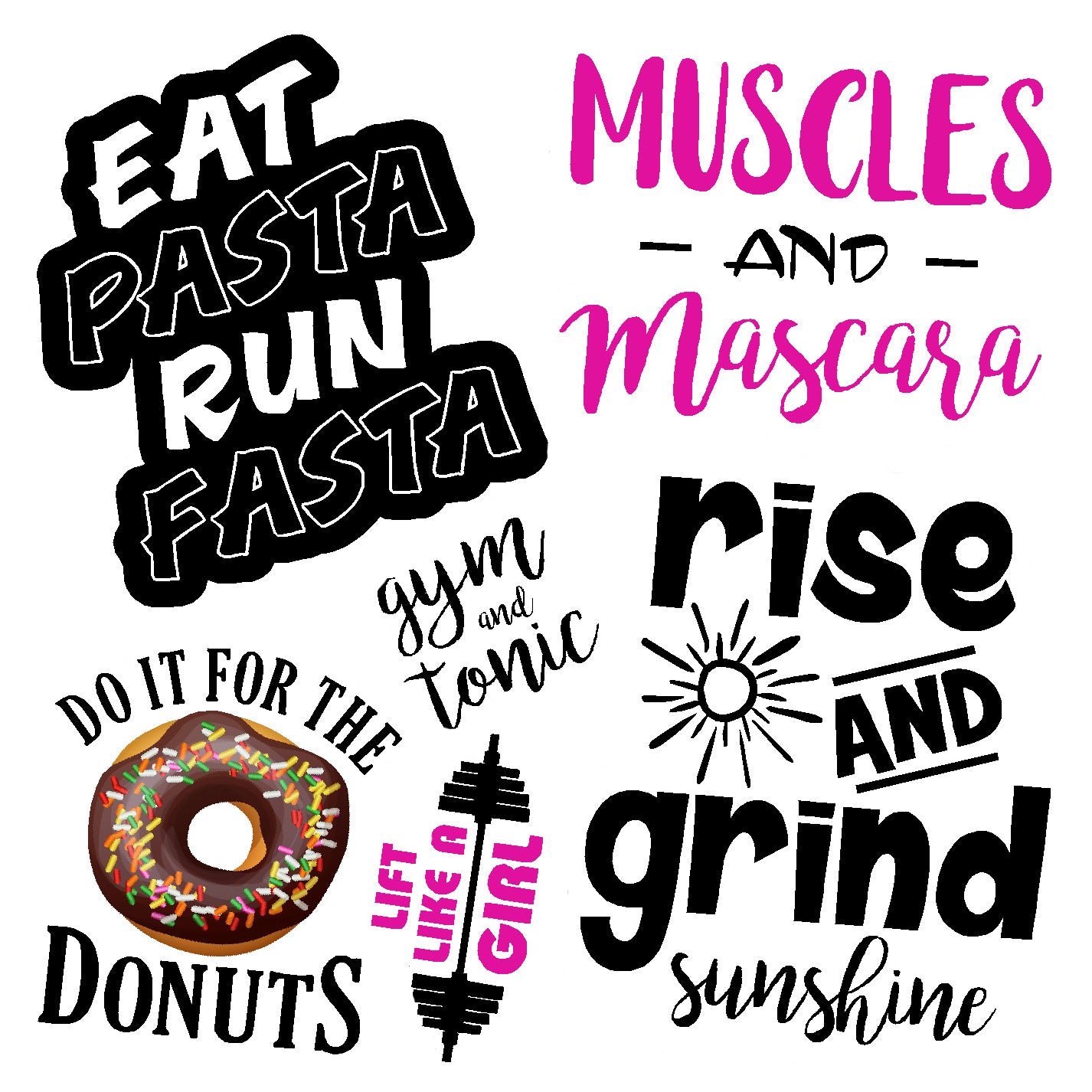 Exercise Vinyl Sticker Decal Set – Sticker Planet