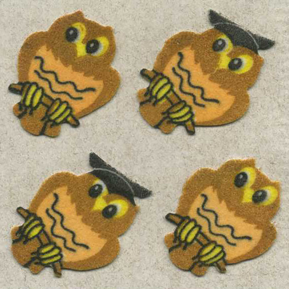 Wise Owls Fuzzy Stickers – Sticker Planet