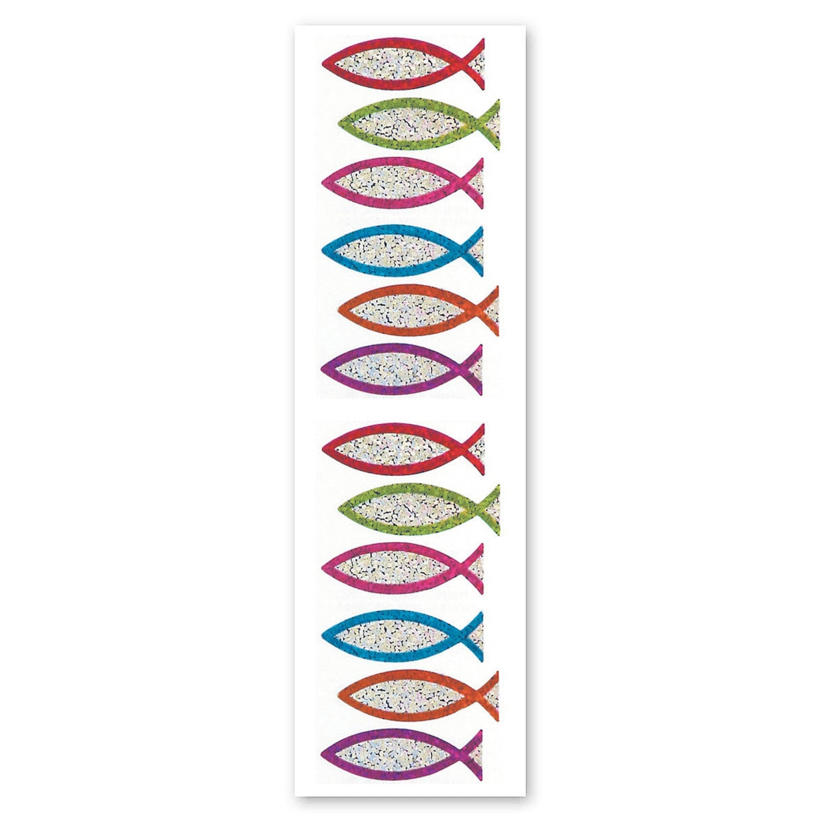 Christian Fish Symbol Sparkly Prismatic Stickers - Packaged – Sticker ...