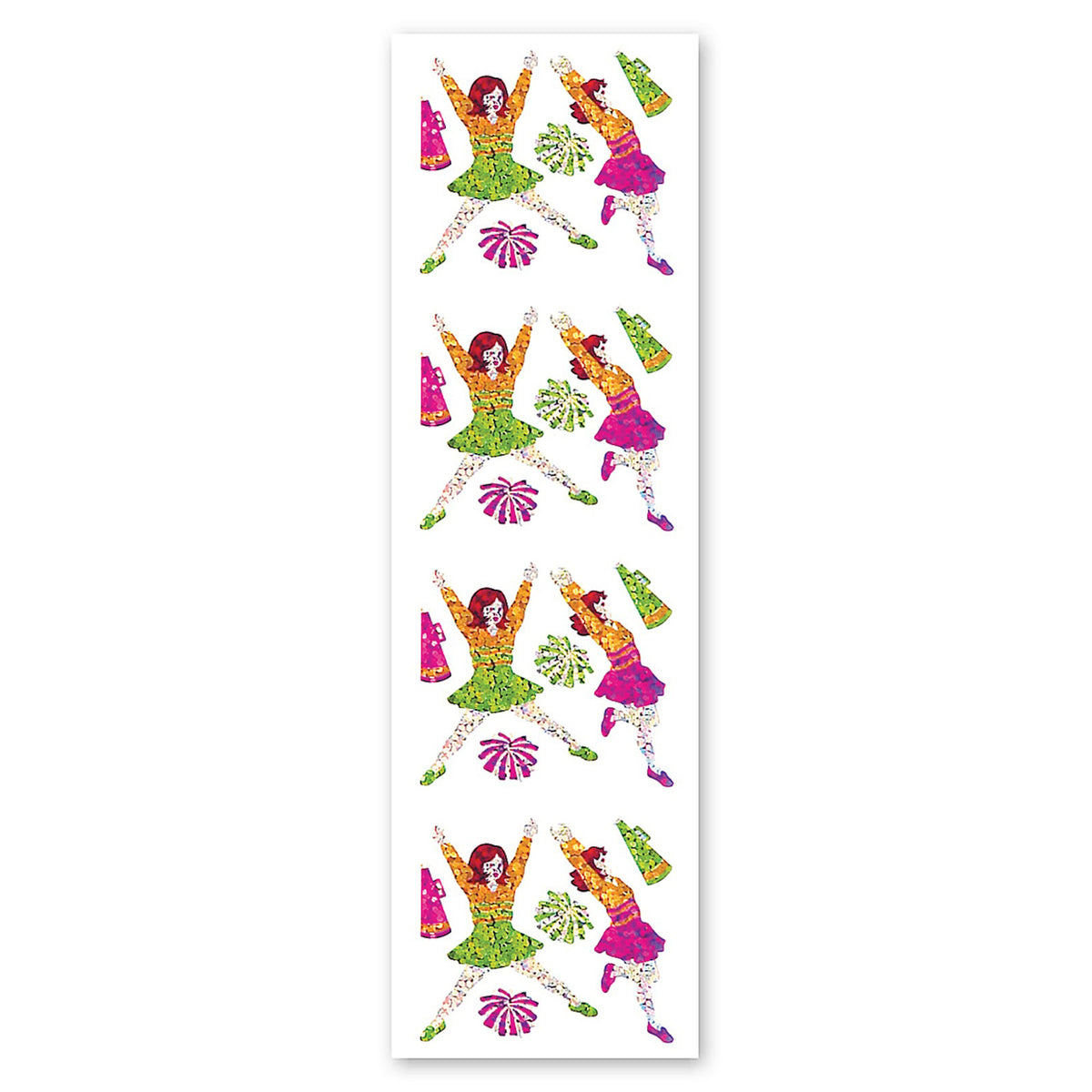 Cheerleaders Sparkly Prismatic Stickers - Packaged – Sticker Planet