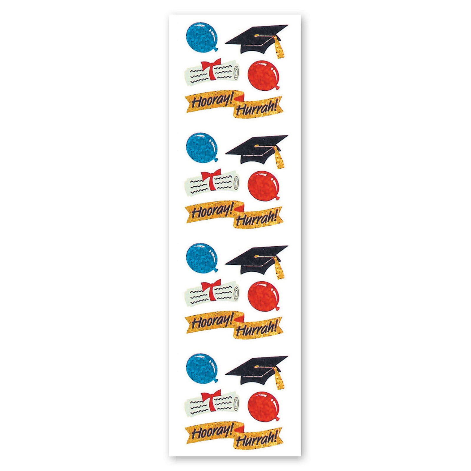 Graduation Sparkly Prismatic Stickers - Packaged – Sticker Planet