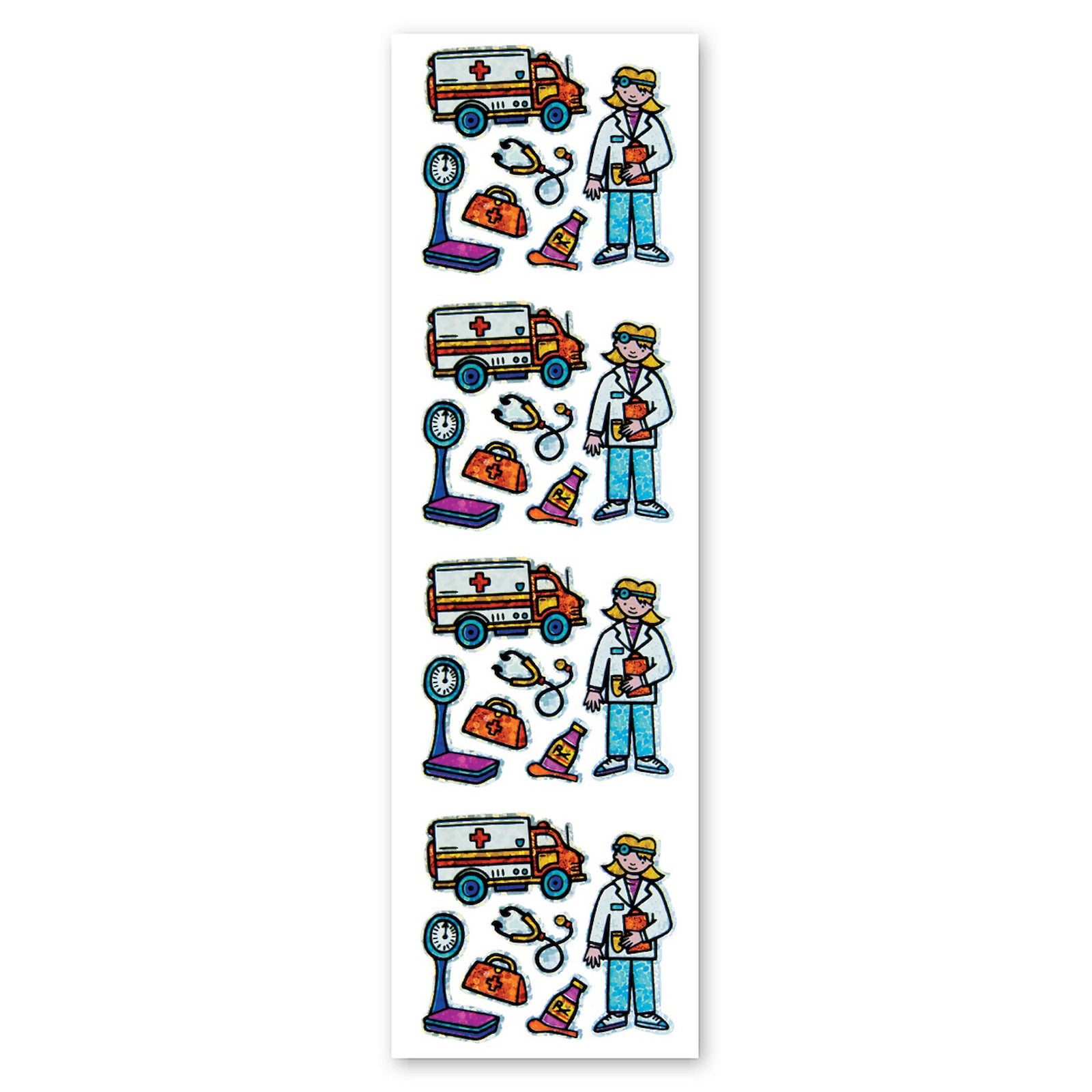 Doctor Sparkly Prismatic Stickers - Packaged – Sticker Planet