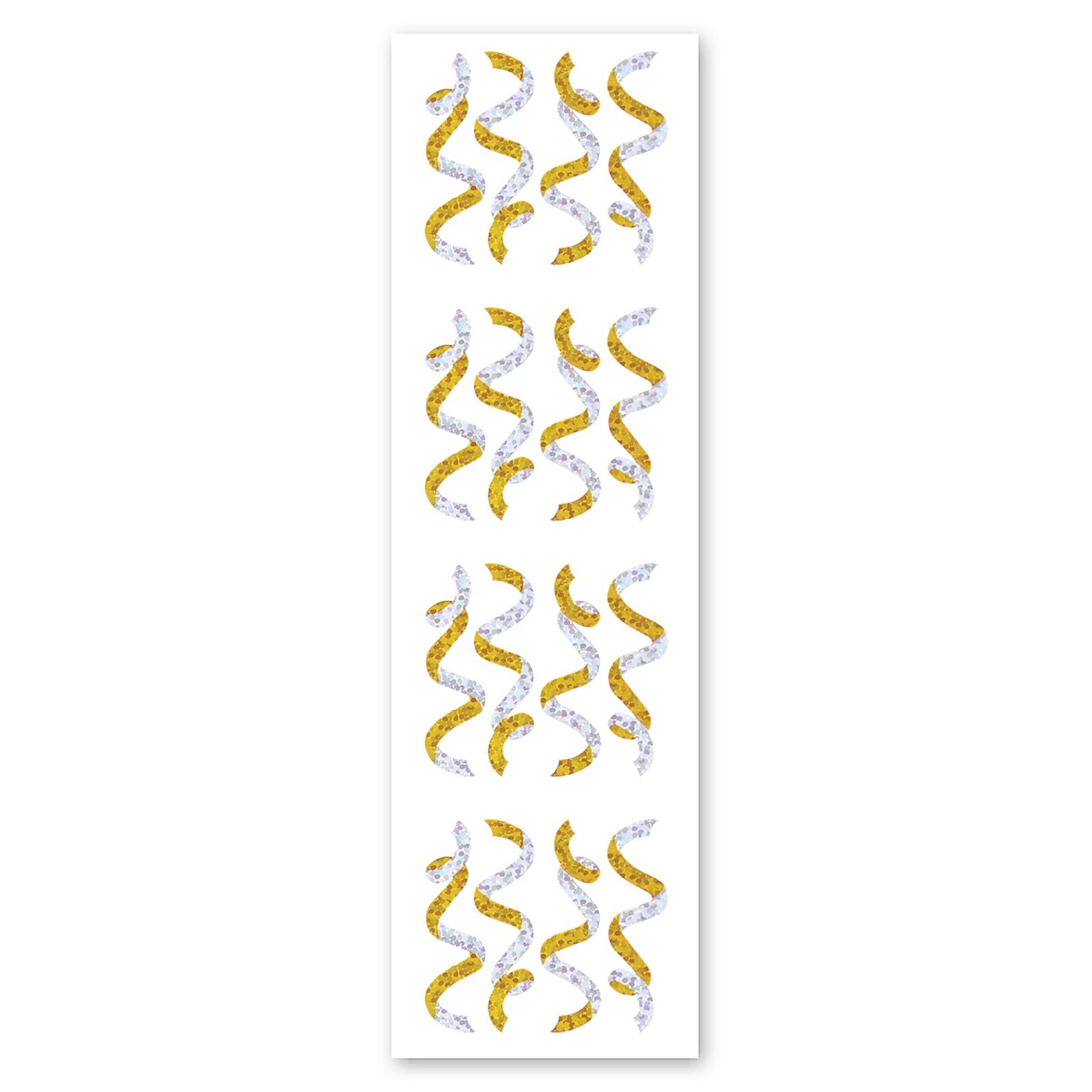 Streamers Sparkly Prismatic Stickers, Gold & Silver - Packaged ...