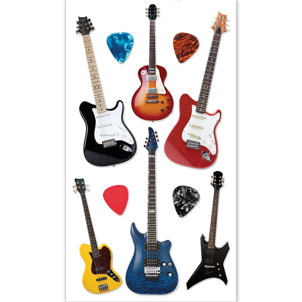 Electric Guitars 3-D Stickers – Sticker Planet